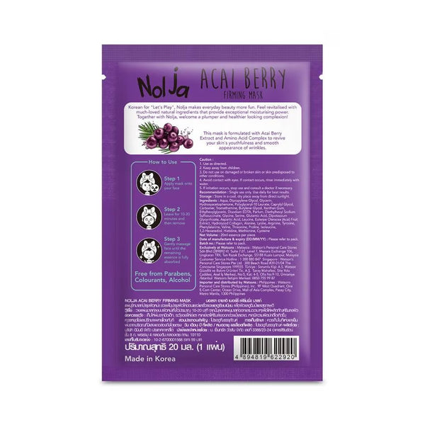 Nolja Acai Berry Firming Mask 1 sheet 20ML – Be Organic Store